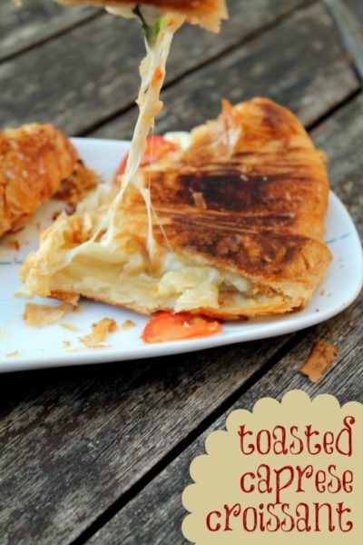 Caprese Croissant Breakfast Sandwich - Happy Veggie Kitchen