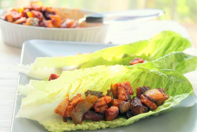 Chilli Paneer Vegetarian Lettuce Wraps - Happy Veggie Kitchen