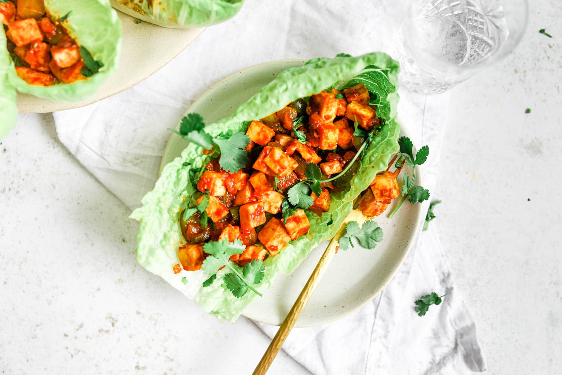Chilli Paneer Vegetarian Lettuce Wraps - Happy Veggie Kitchen