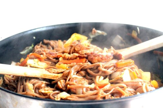 Yakisoba with Easy Homemade Seitan "Mock Duck" - Happy Veggie Kitchen