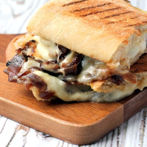 Smoky Cheese & Caramelized Onion Panini - Happy Veggie Kitchen