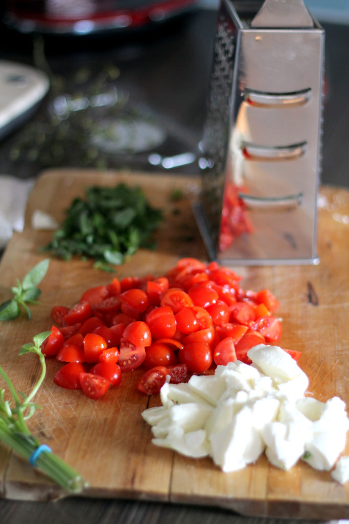 Caprese Pasta with Goats Cheese - Happy Veggie Kitchen