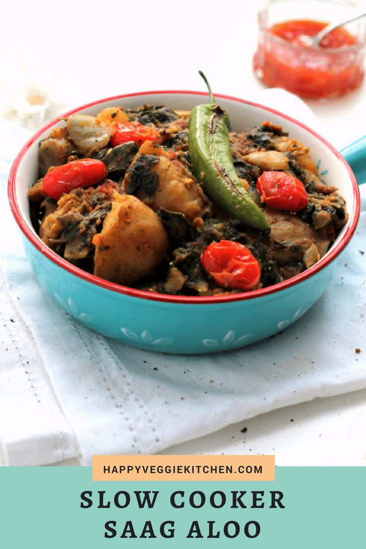 Slow Cooker Saag Aloo - Happy Veggie Kitchen