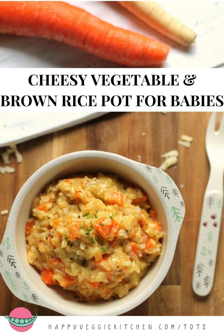 Cheesy Vegetable and Brown Rice Pot for Babies - Happy Veggie Kitchen