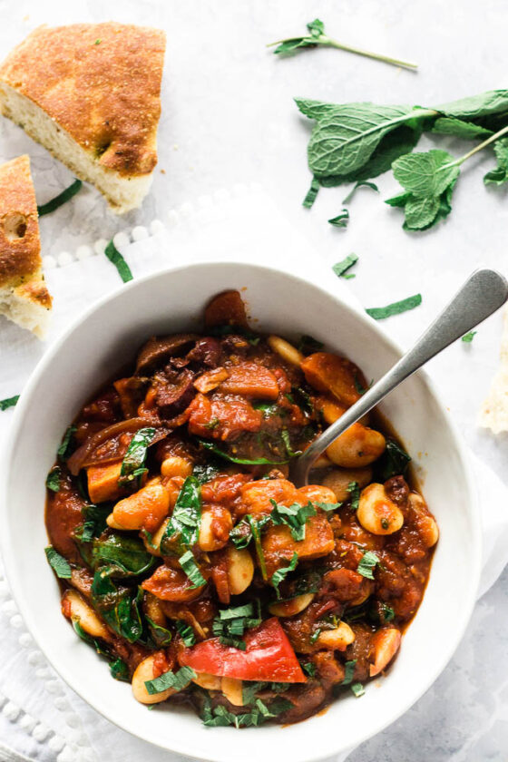 Butter Bean & Roasted Vegetable Stew - Happy Veggie Kitchen