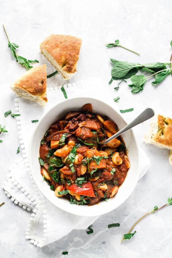 Butter Bean & Roasted Vegetable Stew - Happy Veggie Kitchen