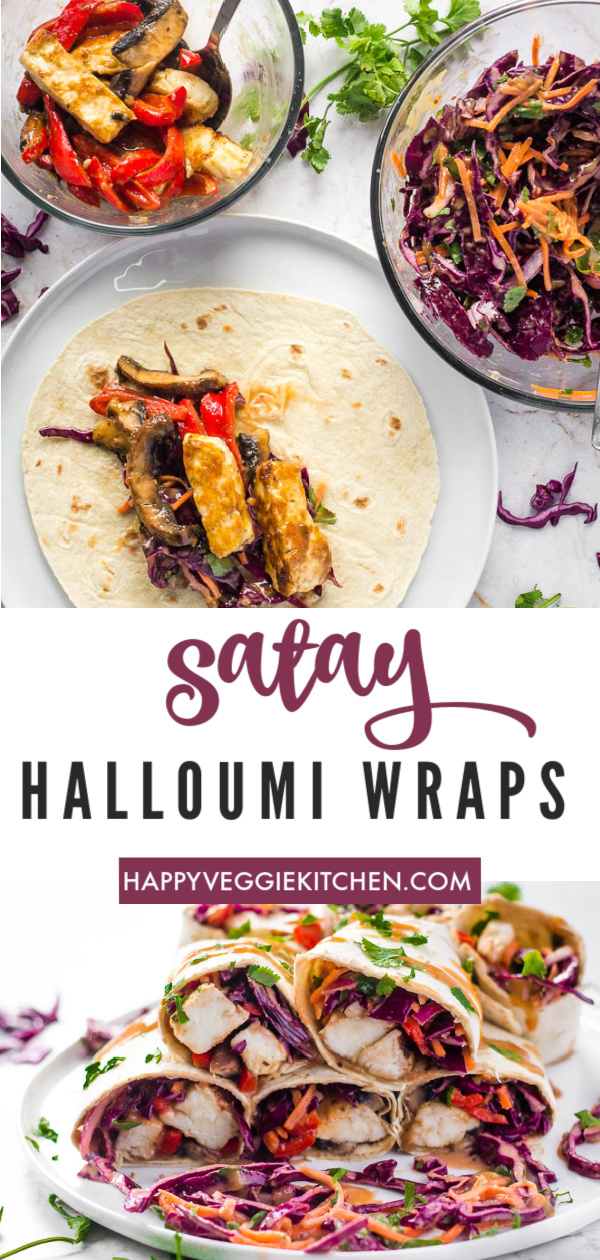 Satay Halloumi Wraps - Happy Veggie Kitchen