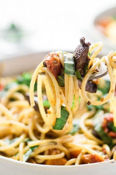 Roasted Vegetable & Truffle Oil Pasta (Vegan) - Happy Veggie Kitchen