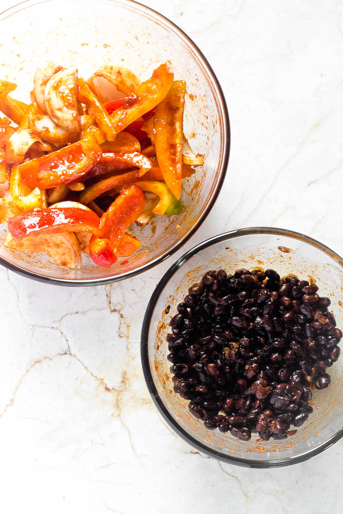 Black Bean Fajitas with Sweet Chili Sauce - Happy Veggie Kitchen