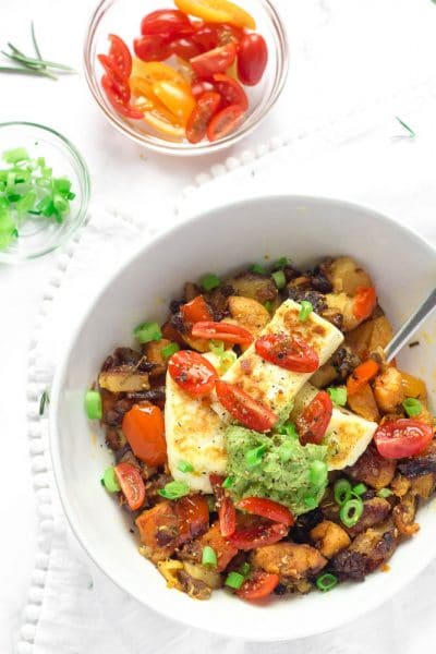 Halloumi Breakfast Hash - Happy Veggie Kitchen