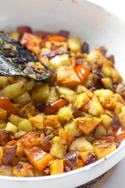 Halloumi Breakfast Hash - Happy Veggie Kitchen