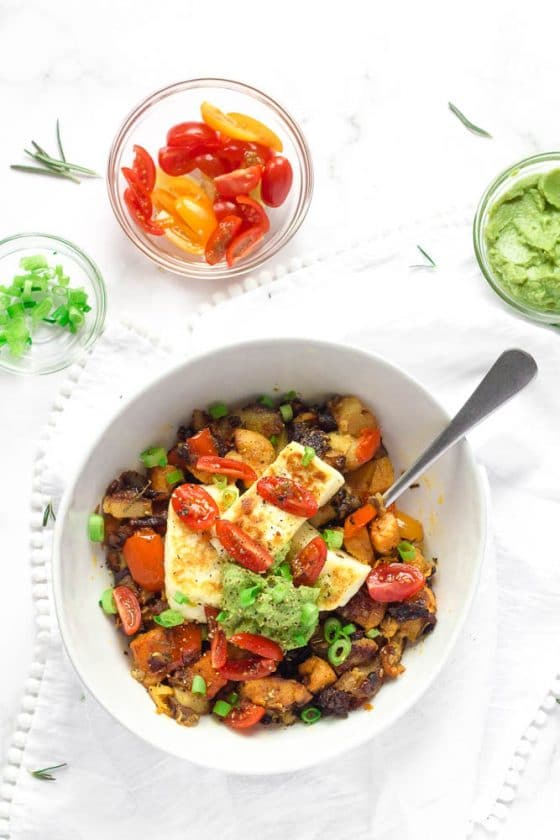 Halloumi Breakfast Hash - Happy Veggie Kitchen