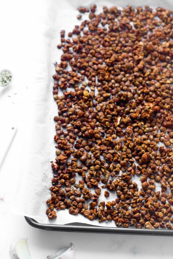 Smoky Roasted Lentils - Happy Veggie Kitchen