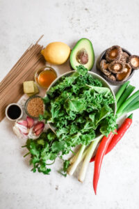 Crispy Kale, Shiitake & Avocado Ramen - Happy Veggie Kitchen