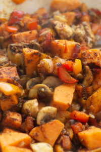 Smoky & Cheesy Vegetable Lentil Bake - Happy Veggie Kitchen
