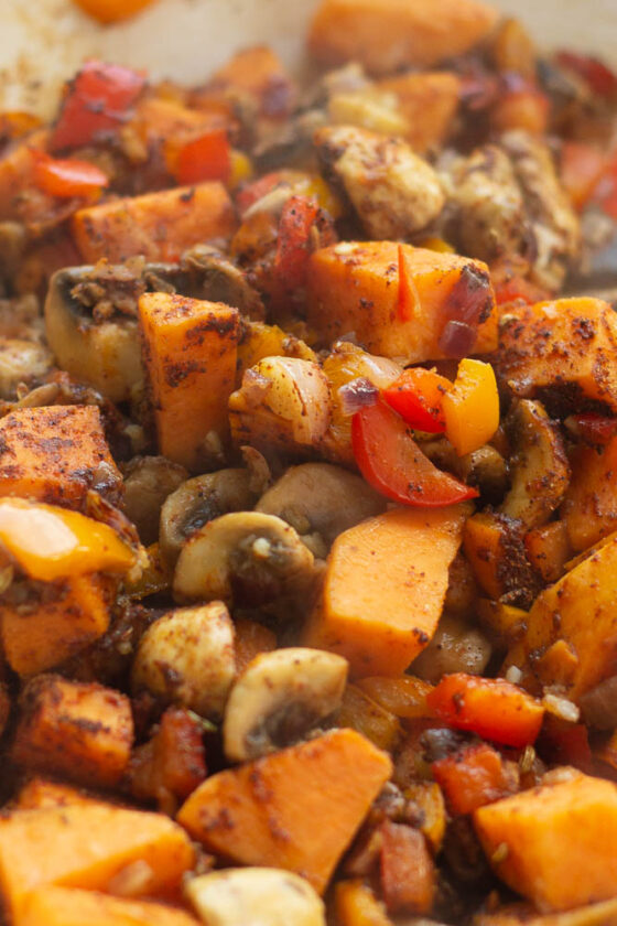 Smoky & Cheesy Vegetable Lentil Bake - Happy Veggie Kitchen