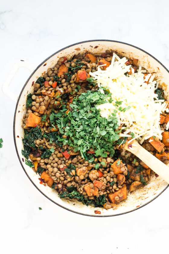 Smoky & Cheesy Vegetable Lentil Bake - Happy Veggie Kitchen