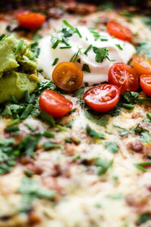 Smoky & Cheesy Vegetable Lentil Bake - Happy Veggie Kitchen