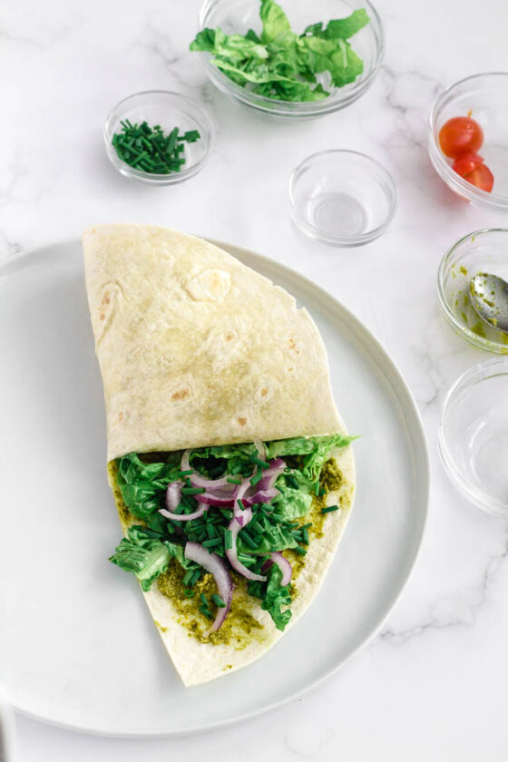 Air Fryer Wraps with Mozzarella & Pesto (Tik Tok Style) - Happy Veggie Kitchen