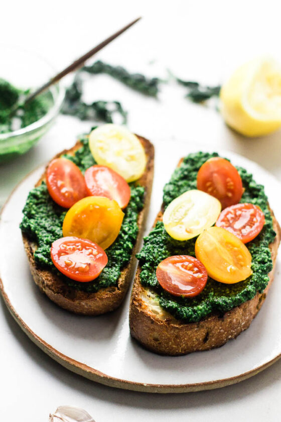 Pesto Toast - Happy Veggie Kitchen