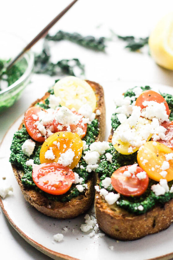 Pesto Toast - Happy Veggie Kitchen