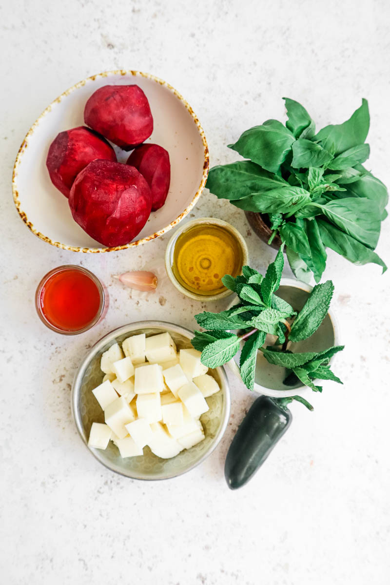 Halloumi & Beetroot Noodle Salad - Happy Veggie Kitchen