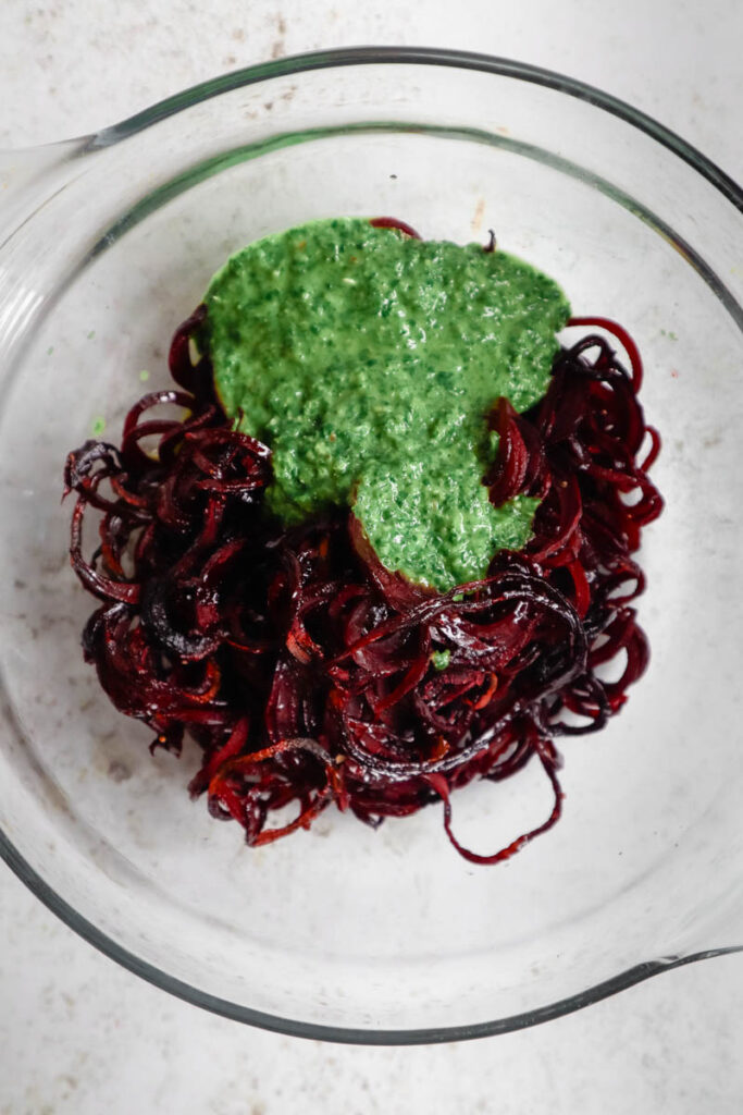 Halloumi & Beetroot Noodle Salad - Happy Veggie Kitchen