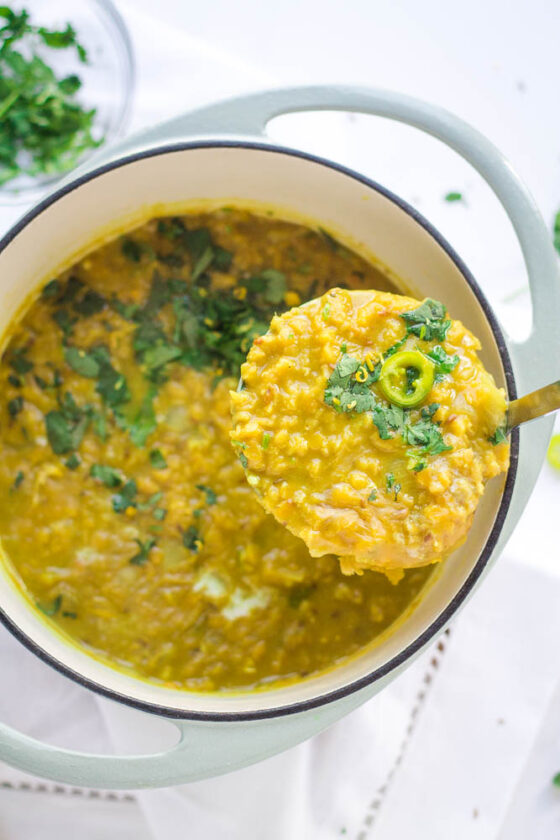 Lemon & Coconut Red Lentil Dal - Happy Veggie Kitchen