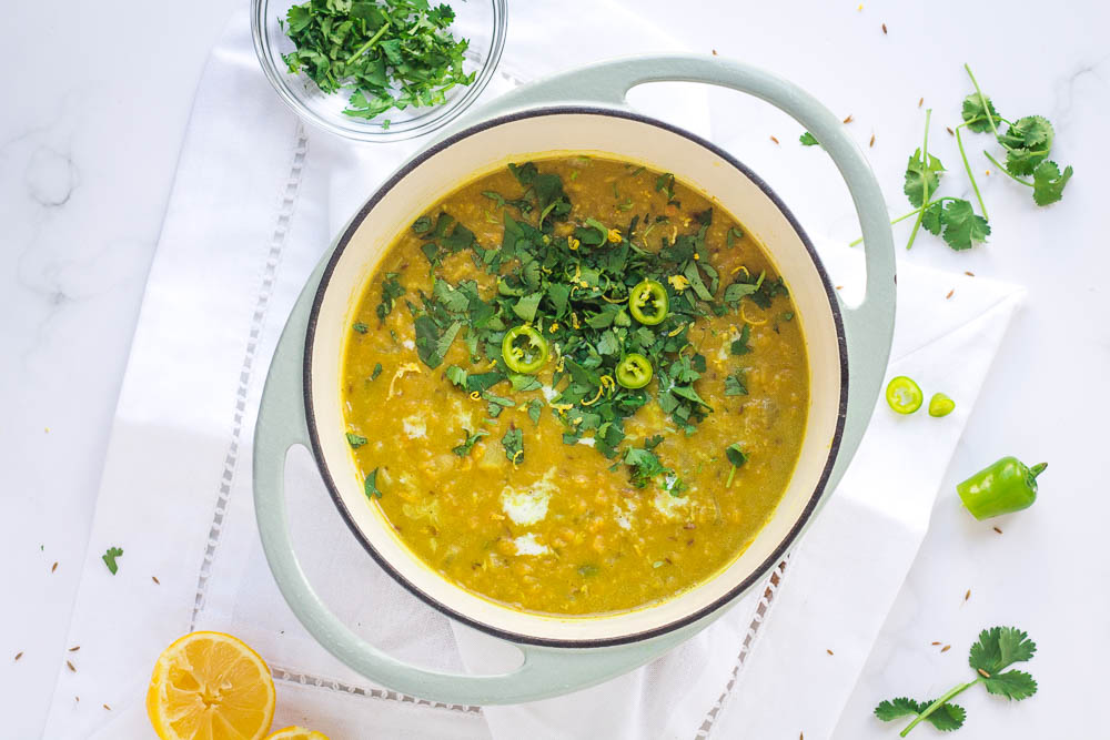 Lemon & Coconut Red Lentil Dal - Happy Veggie Kitchen