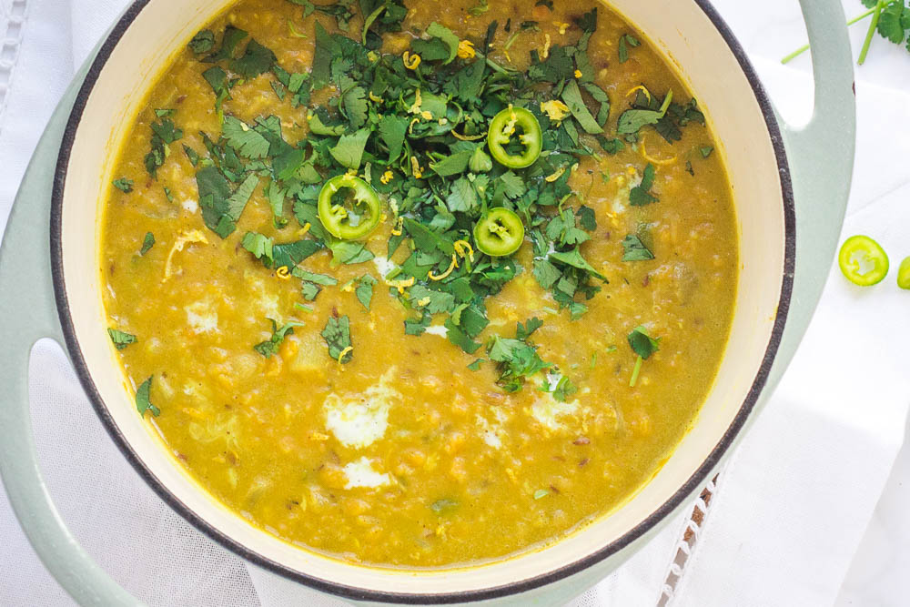 Lemon & Coconut Red Lentil Dal - Happy Veggie Kitchen