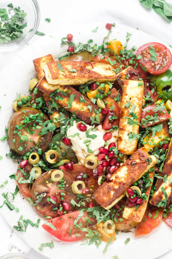 Paneer, Tomato & Pomegranate Salad - Happy Veggie Kitchen