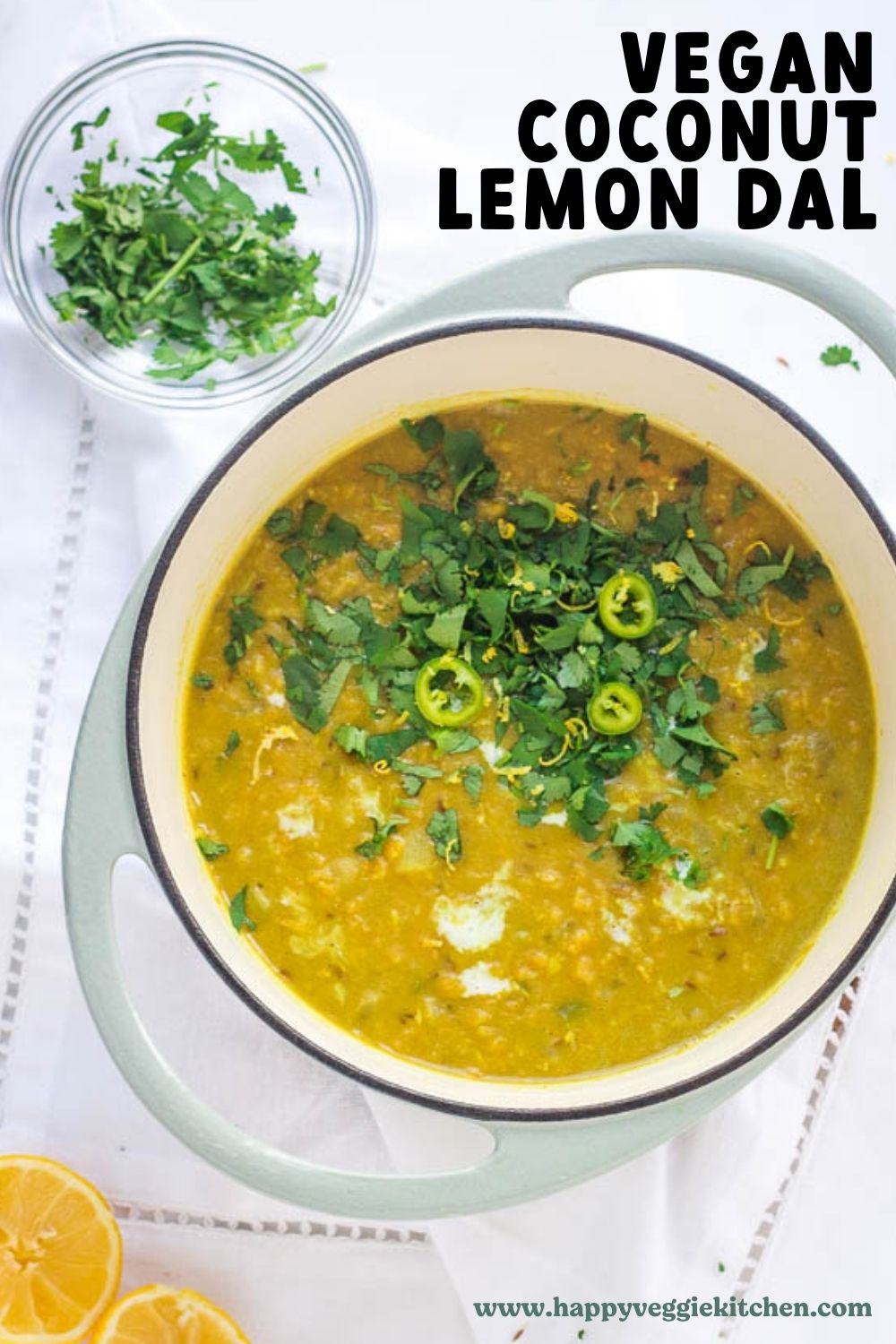 Lemon & Coconut Red Lentil Dal - Happy Veggie Kitchen