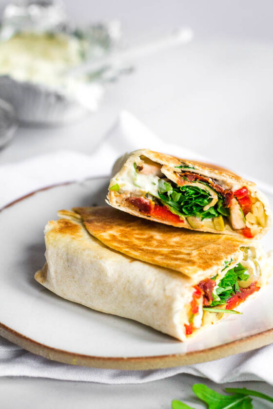Toasted Wraps with Boursin & Veggies - Happy Veggie Kitchen