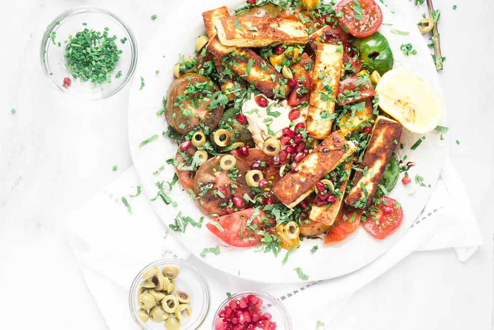 Paneer, Tomato & Pomegranate Salad - Happy Veggie Kitchen