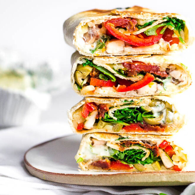 Toasted Wraps with Boursin & Veggies - Happy Veggie Kitchen