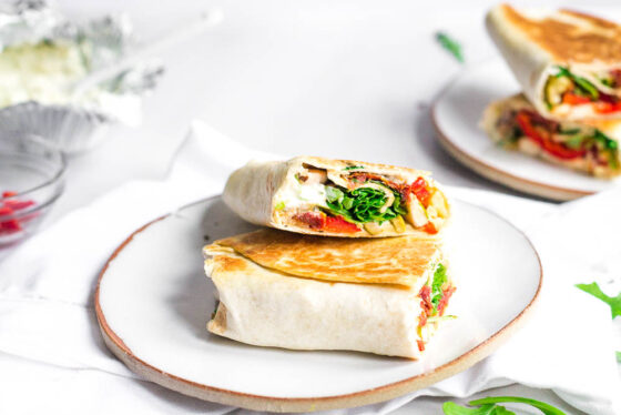 Toasted Wraps with Boursin & Veggies - Happy Veggie Kitchen
