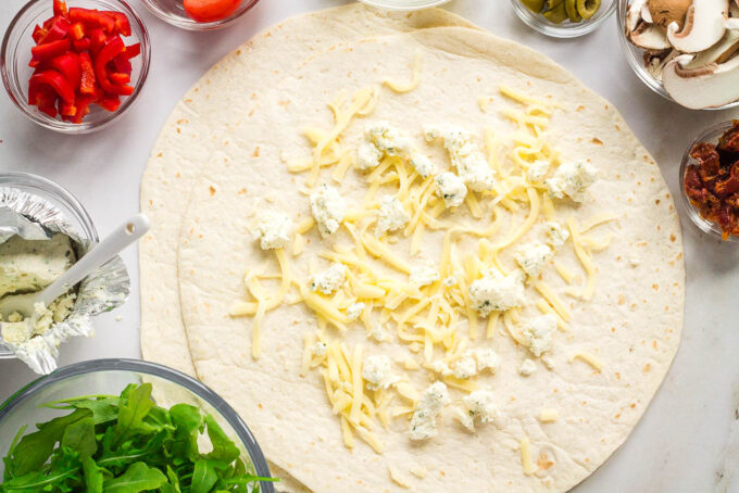 Toasted Wraps with Boursin & Veggies - Happy Veggie Kitchen