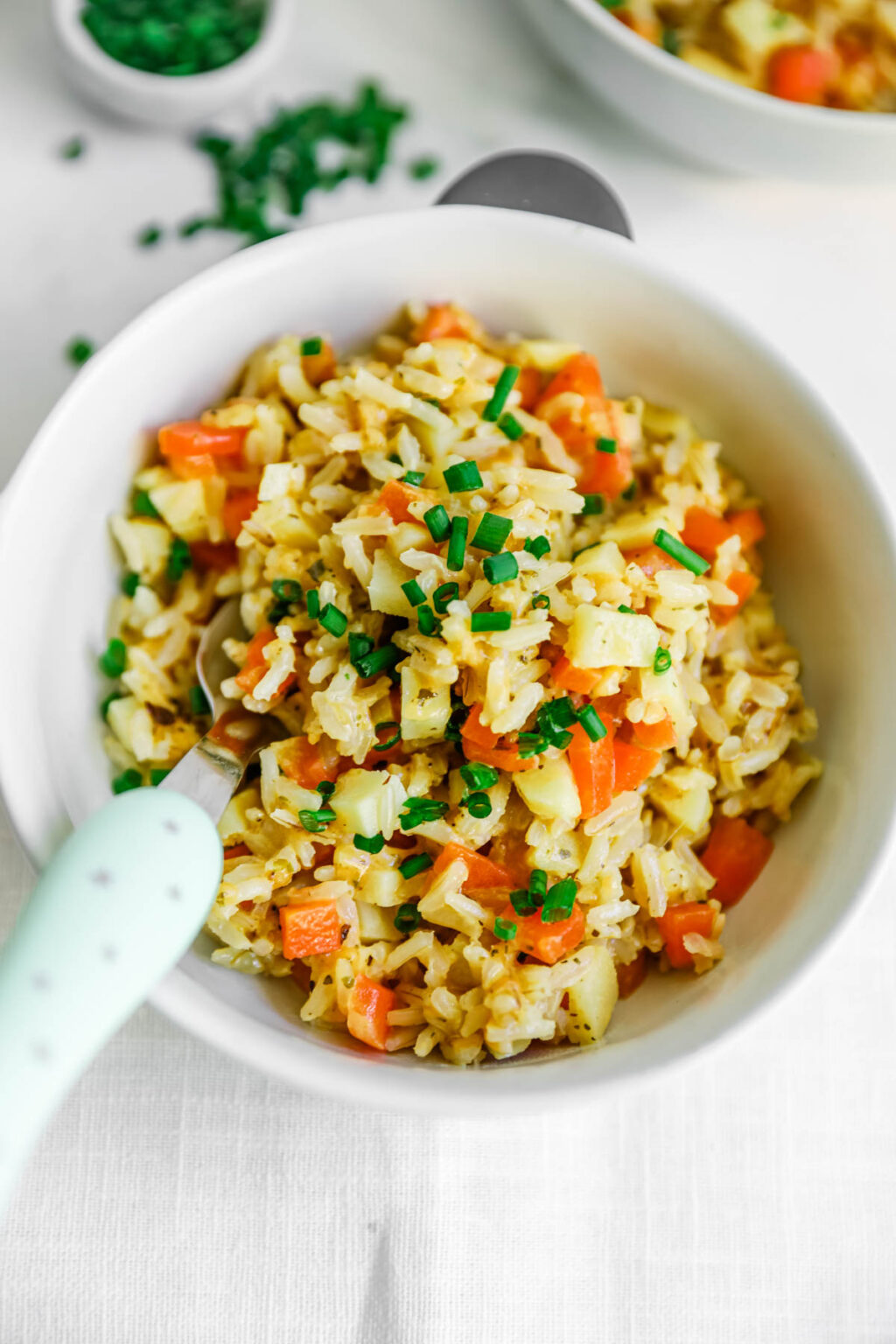 Cheesy Vegetable and Brown Rice Pot for Babies - Happy Veggie Kitchen