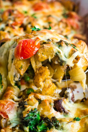 Cheesy Veggie Potato Bake - Happy Veggie Kitchen