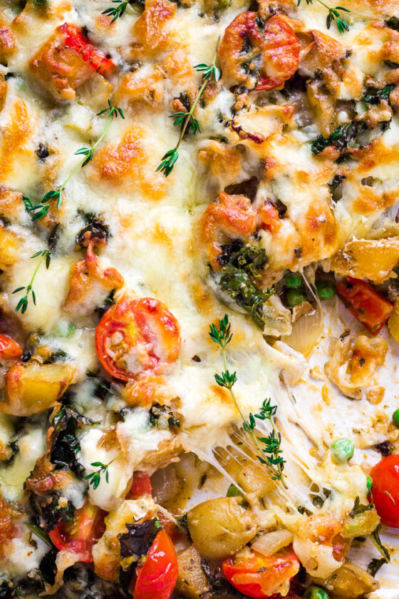 Cheesy Veggie Potato Bake - Happy Veggie Kitchen