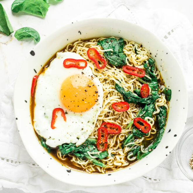 10 Minute Spinach Ramen - Happy Veggie Kitchen