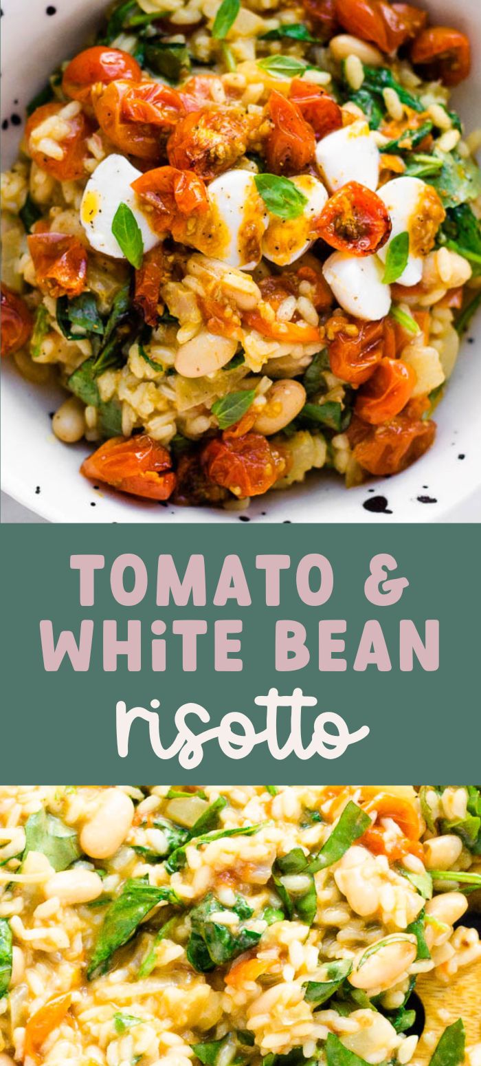 Roasted Tomato & White Bean Risotto - Happy Veggie Kitchen