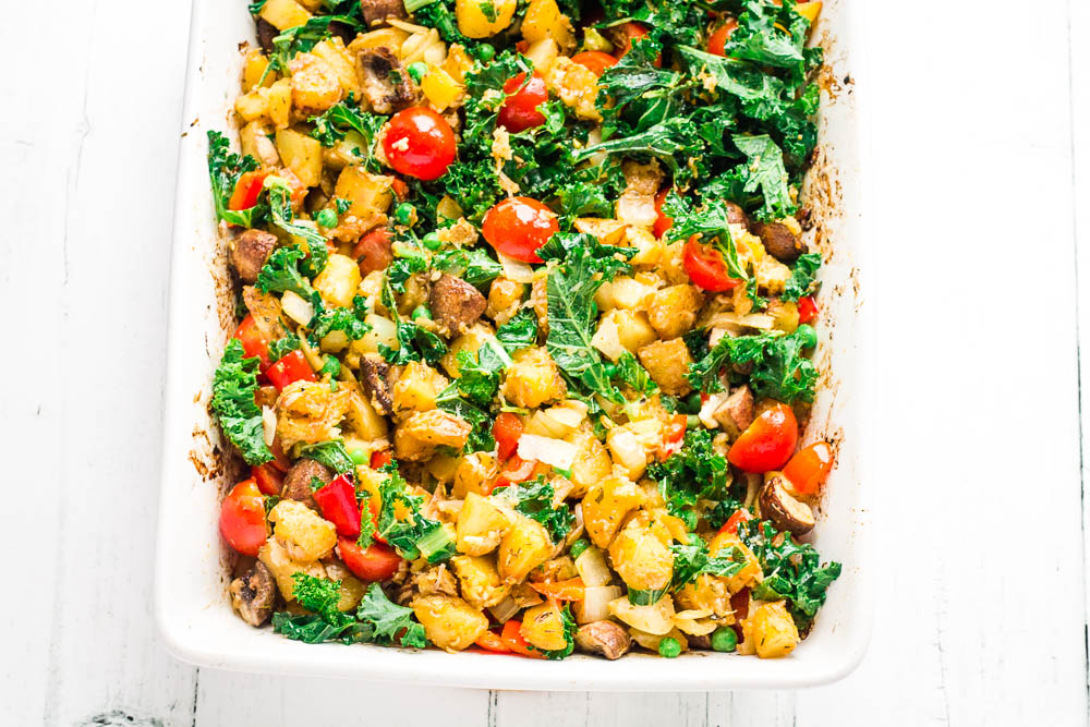 Cheesy Veggie Potato Bake - Happy Veggie Kitchen