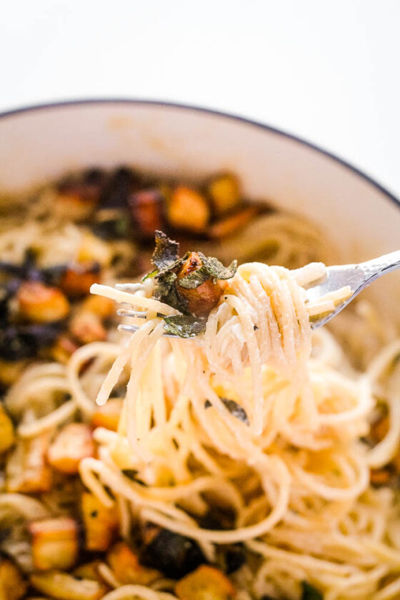 Cheesy Parsnip Pasta - Happy Veggie Kitchen