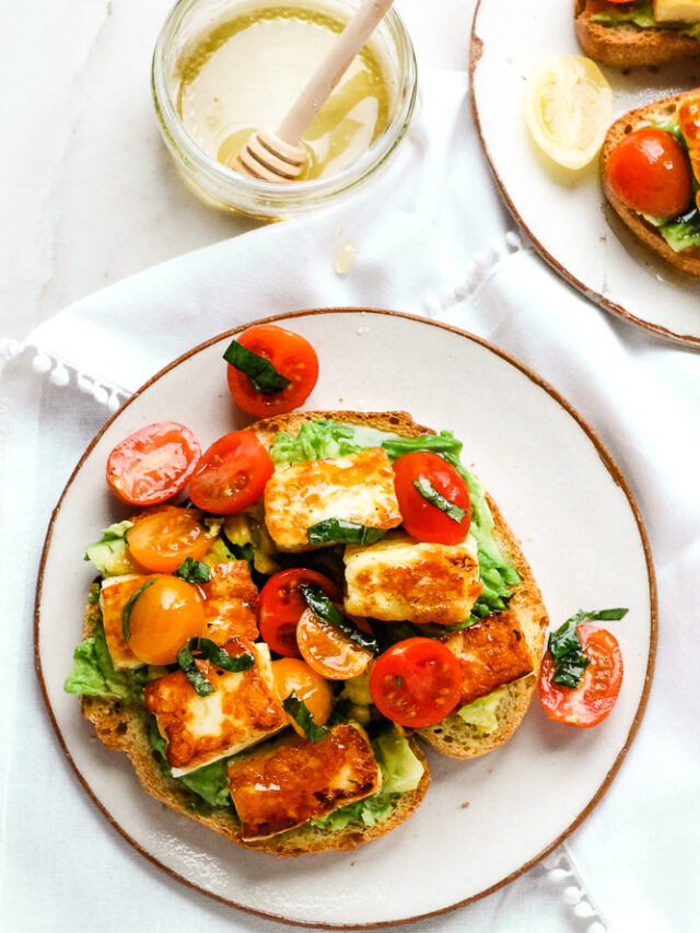 Air Fryer Halloumi Cheese - Happy Veggie Kitchen