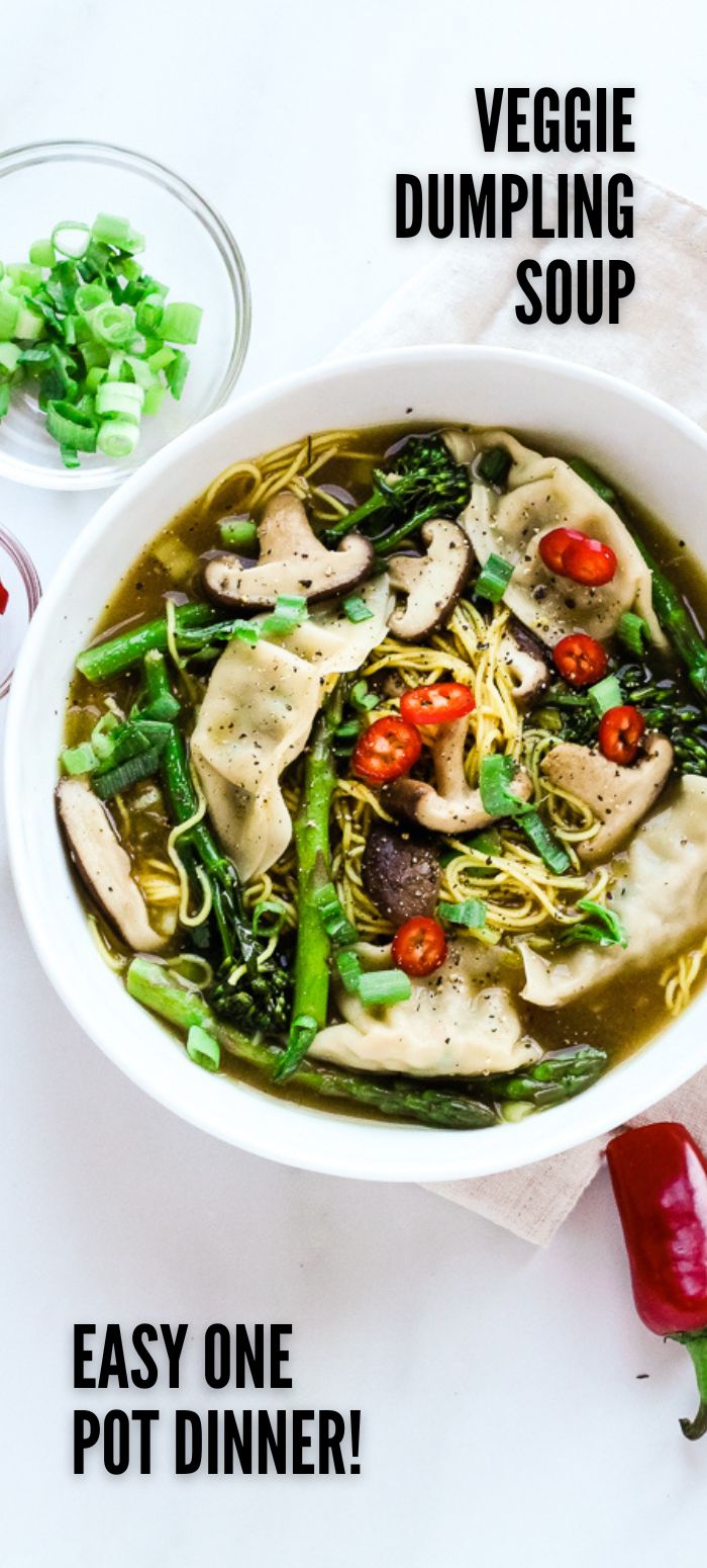Veggie Gyoza Dumpling Noodle Soup - Happy Veggie Kitchen