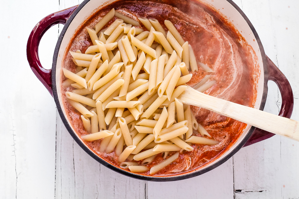 Creamy Halloumi Pasta Bake with Cherry Tomatoes - Happy Veggie Kitchen