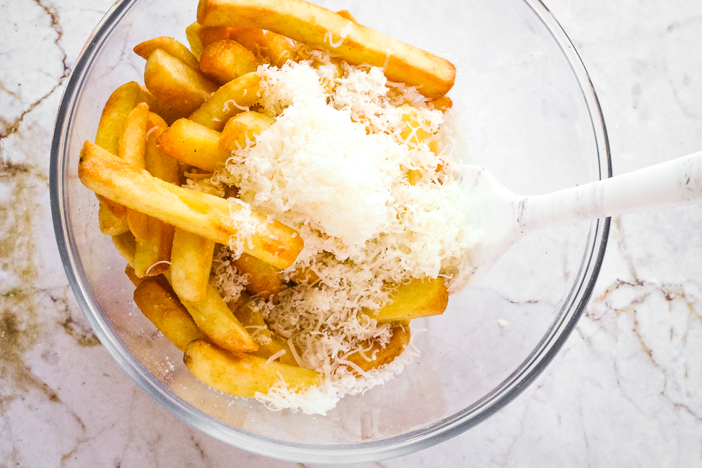 Manchego Truffle Fries - Happy Veggie Kitchen