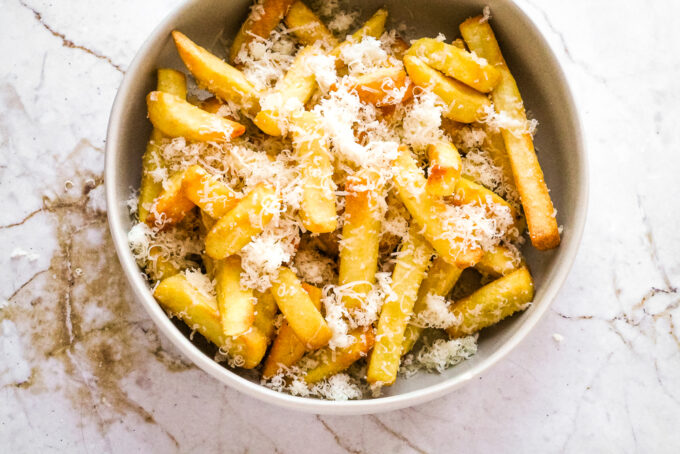 Manchego Truffle Fries - Happy Veggie Kitchen