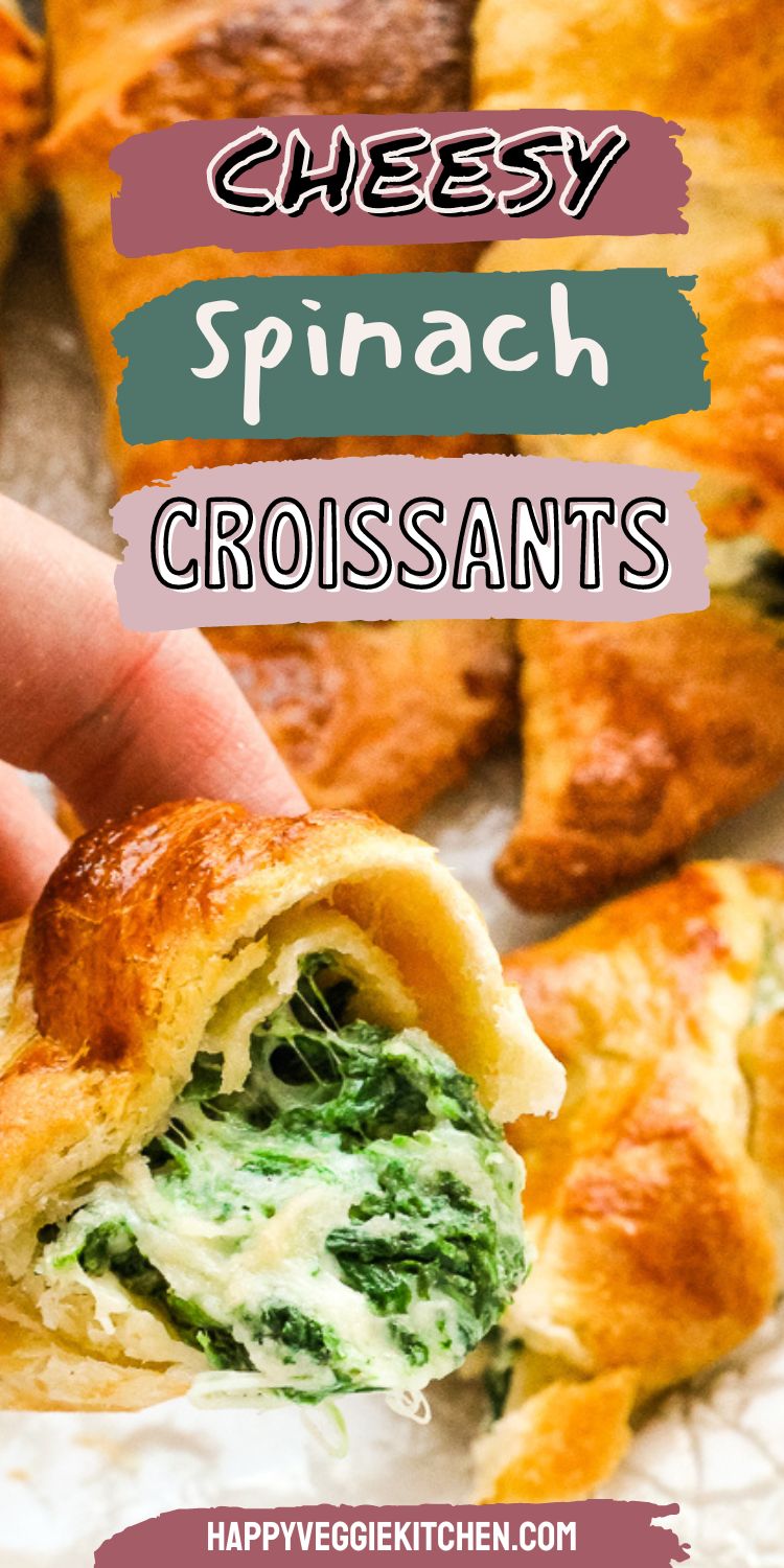 Cheese & Spinach Croissants - Happy Veggie Kitchen